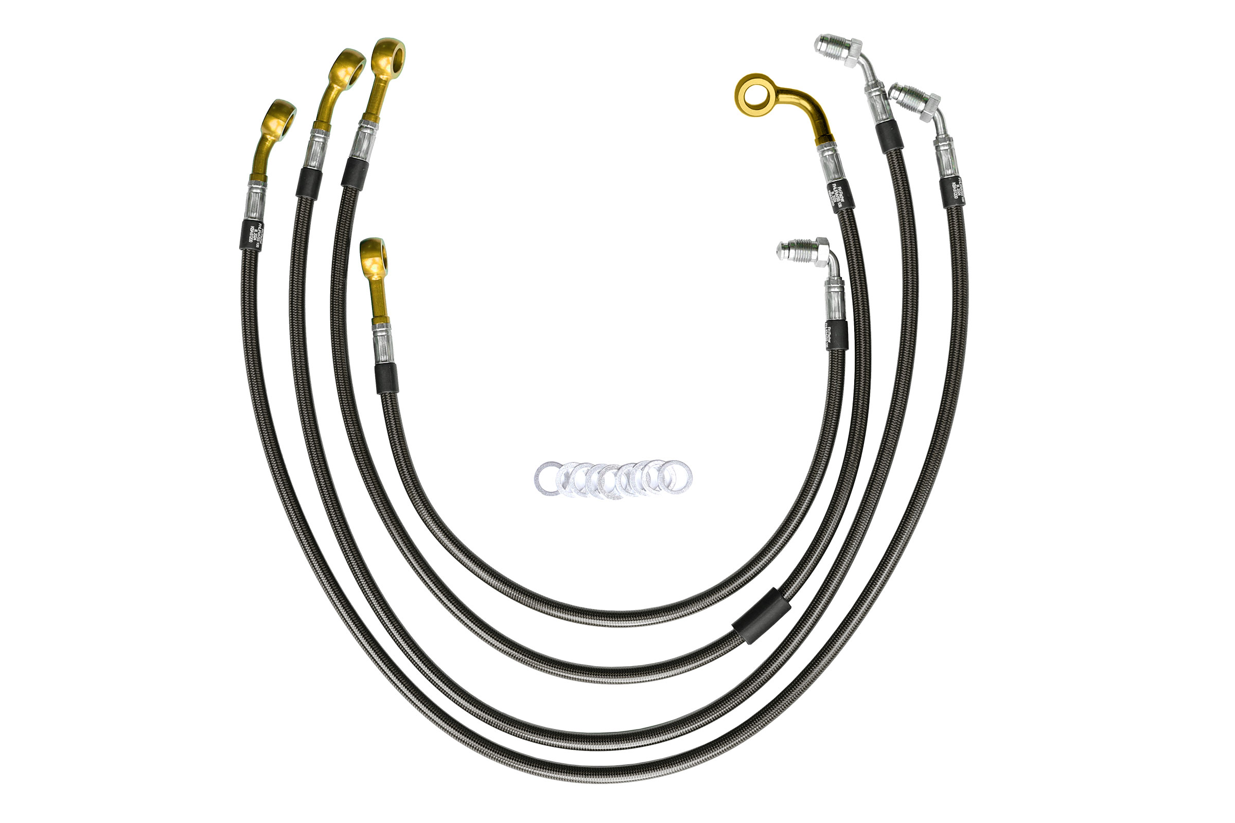 Steel braided Brake line, front, for high fender, Yamaha Tenere 700 | gold | Carbon-Look | BL-SF ...