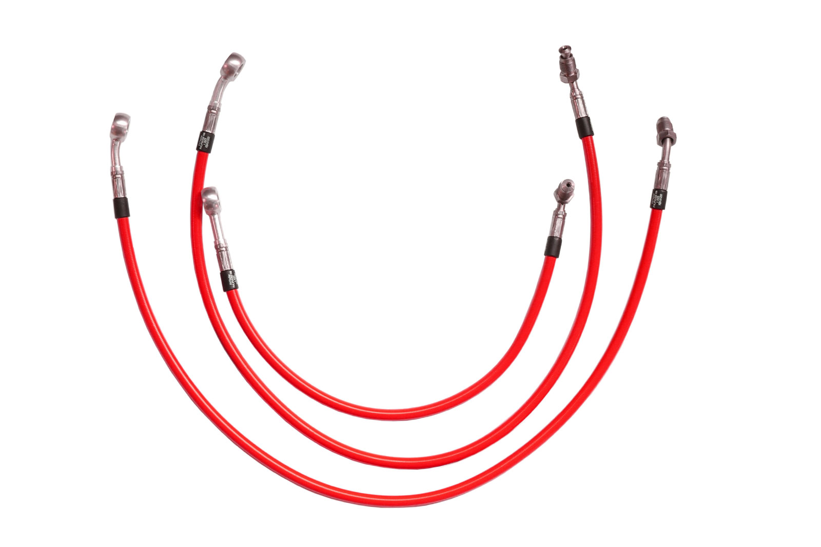 Steel braided Brake line, front, for high fender, Yamaha Tenere 700, ABS bypass | silver | red ...